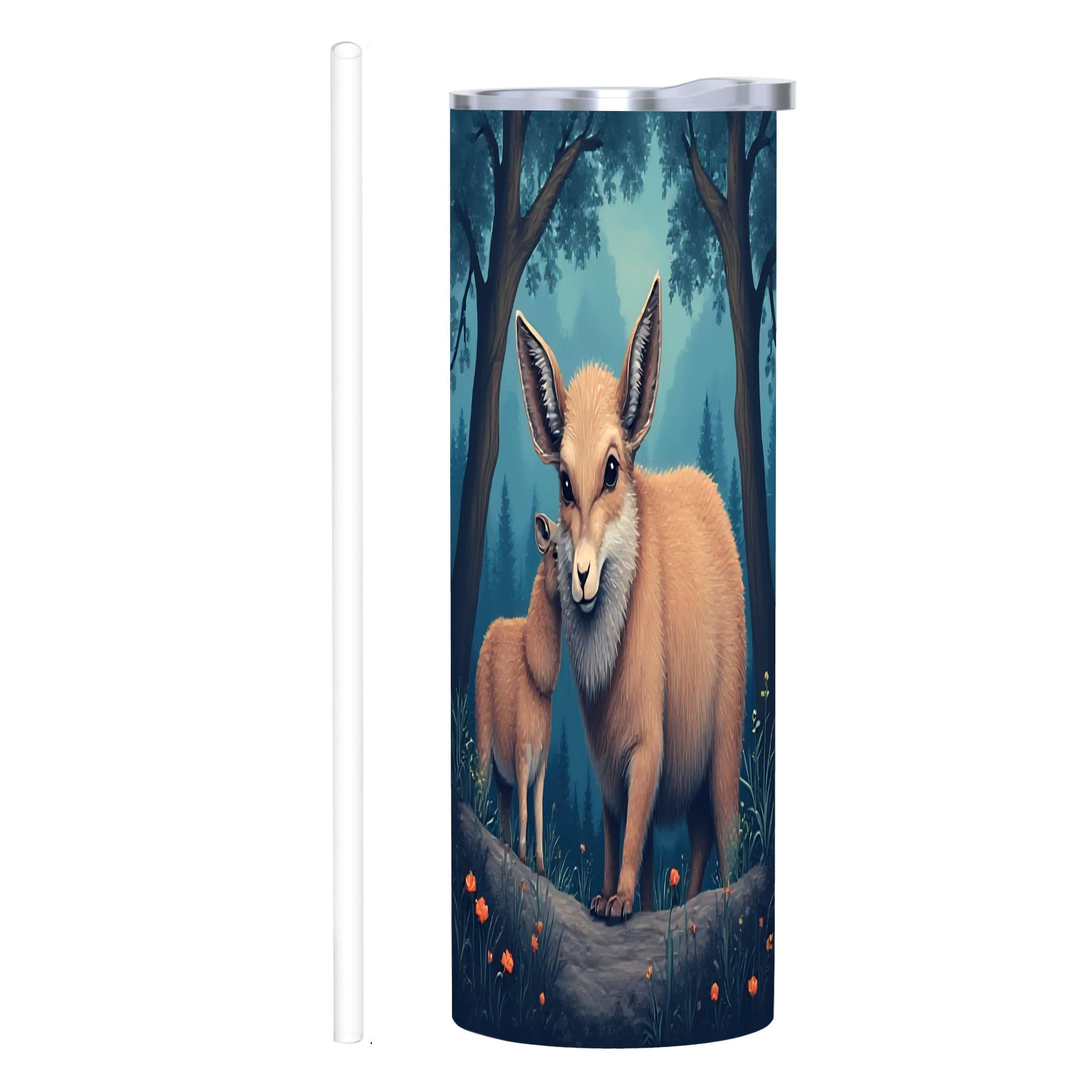 20 oz Stainless Steel Insulated Tumbler - Nature-Themed Deer Design ...