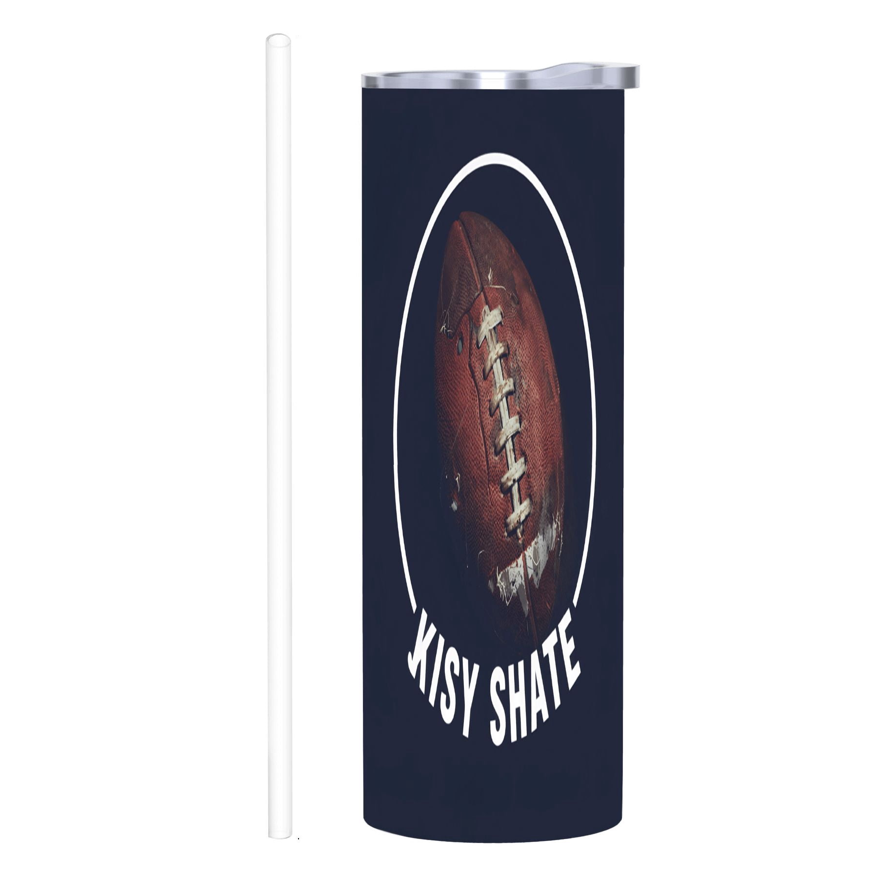 20 oz Stainless Steel Insulated Tumbler - Navy Blue with Football ...