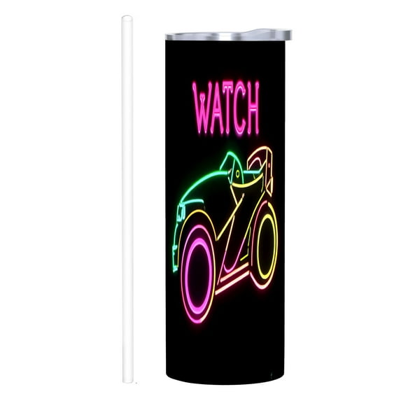 20 oz Stainless Steel Insulated Tumbler - Neon Vintage Car Design Bold ...