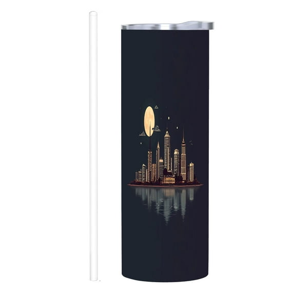 20 oz Stainless Steel Insulated Tumbler - Night City Skyline Design ...