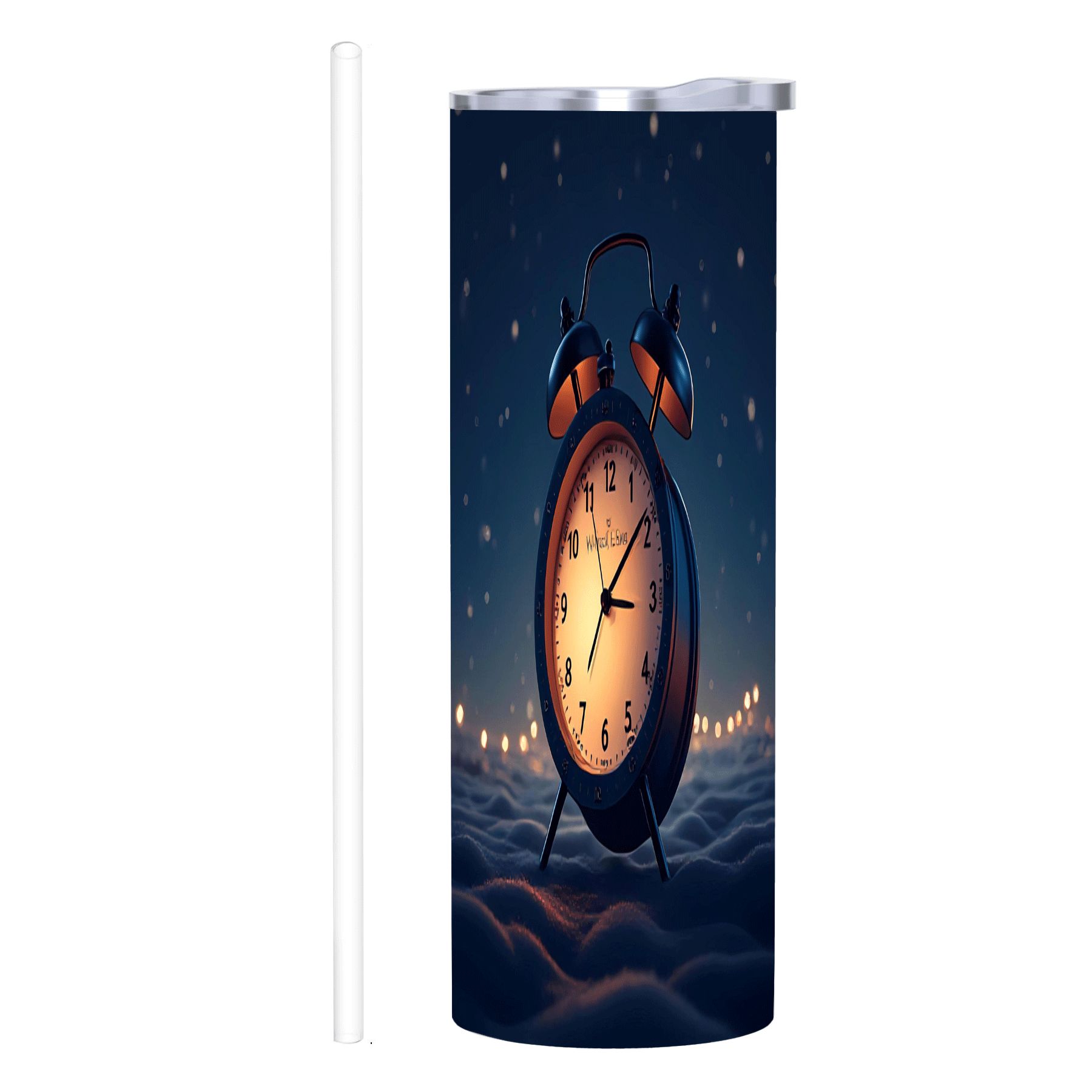 20 oz Stainless Steel Insulated Tumbler - Night Sky Alarm Clock Design ...