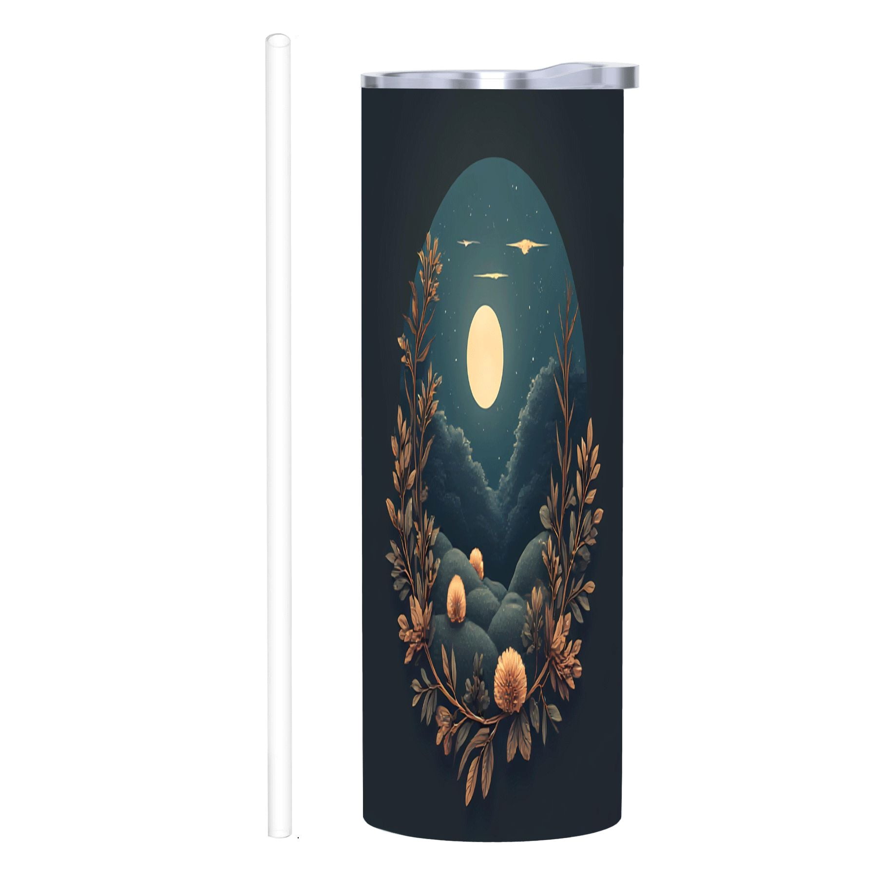20 oz Stainless Steel Insulated Tumbler - Night Sky & Moon Design ...
