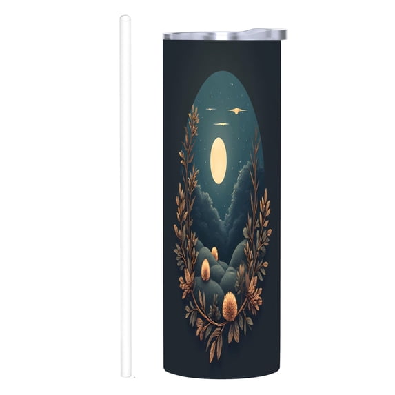 20 oz Stainless Steel Insulated Tumbler - Night Sky & Moon Design ...