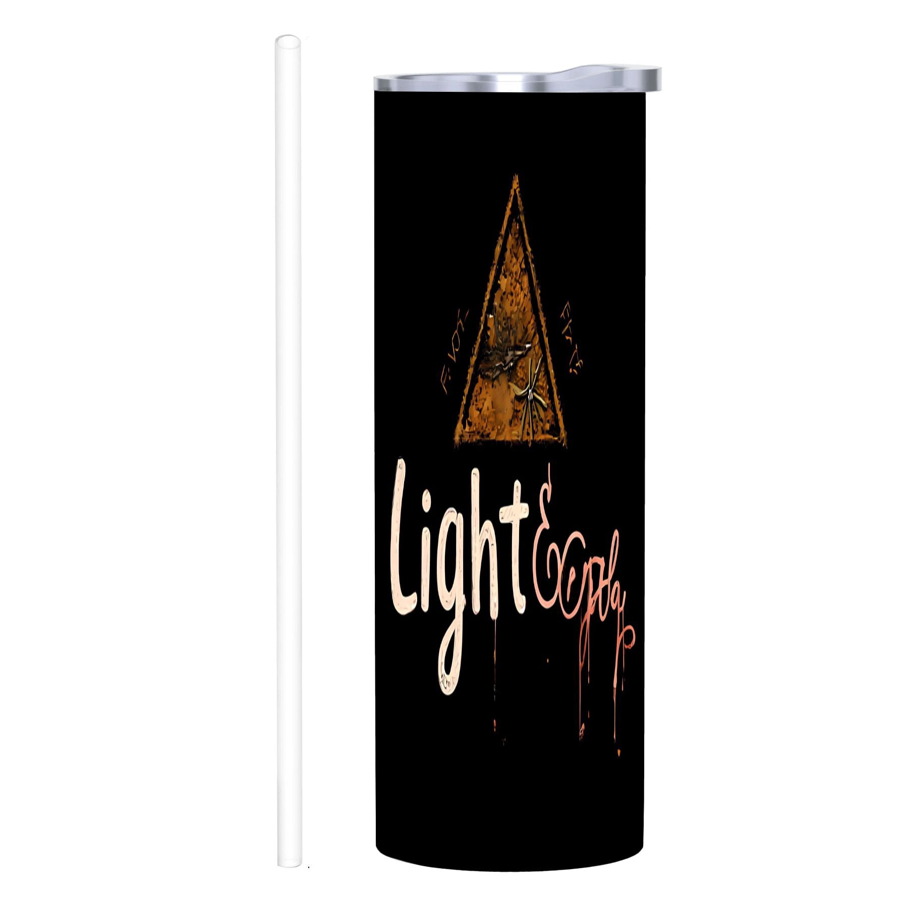 20 oz Stainless Steel Insulated Tumbler - Orange Triangle Design with ...