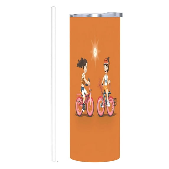 20 oz Stainless Steel Insulated Tumbler - Orange with Cartoon ...