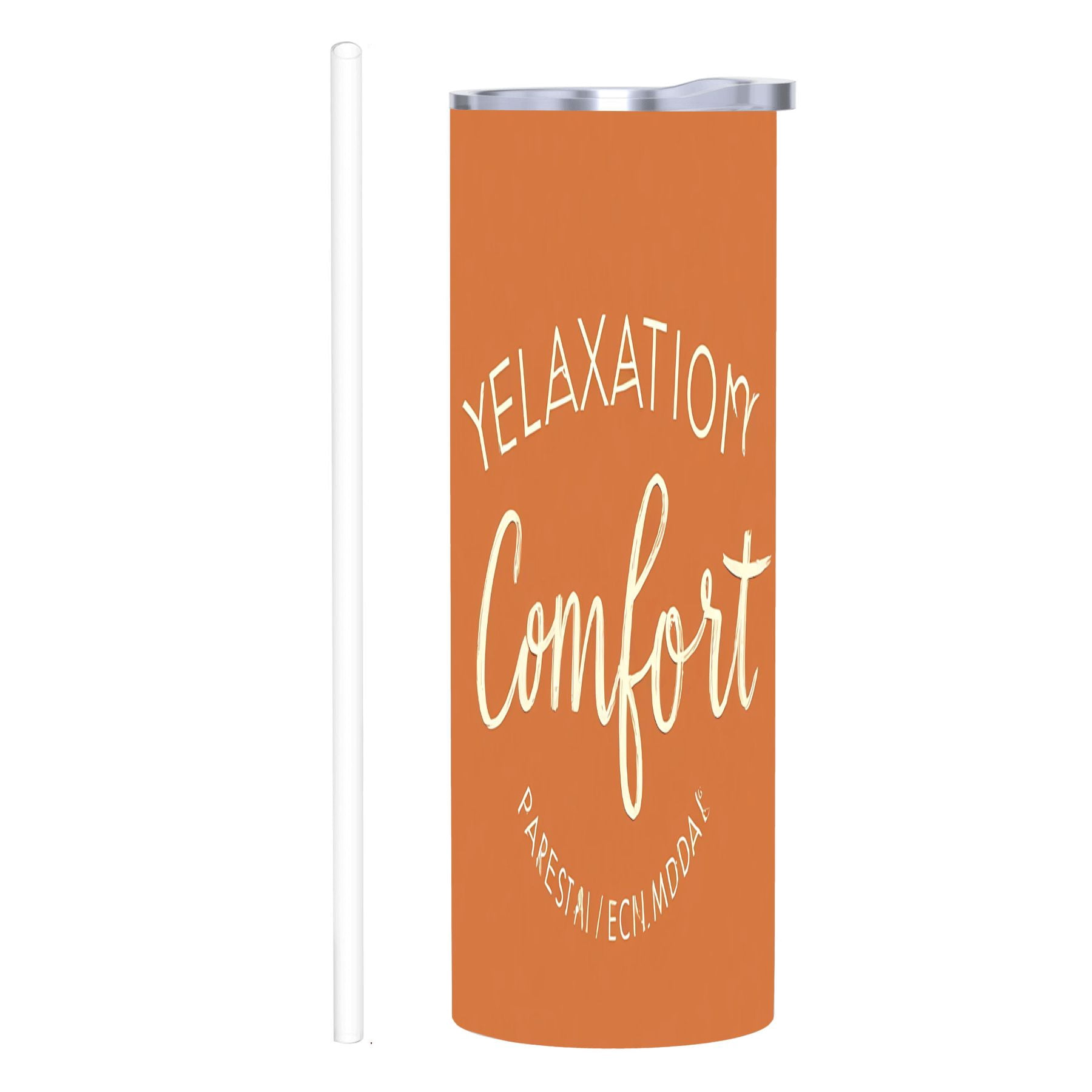 20 oz Stainless Steel Insulated Tumbler - Orange with ' YELAXATION ...