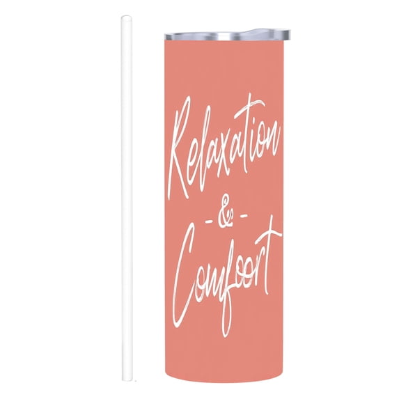 20 oz Stainless Steel Insulated Tumbler - Peach Background with ...