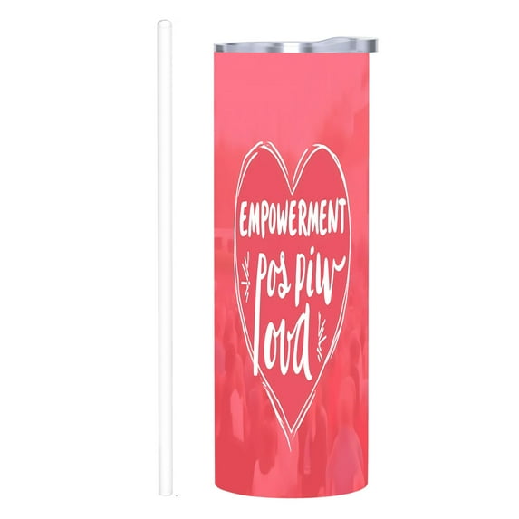 20 oz Stainless Steel Insulated Tumbler - Pink Heart Empowerment Design ...