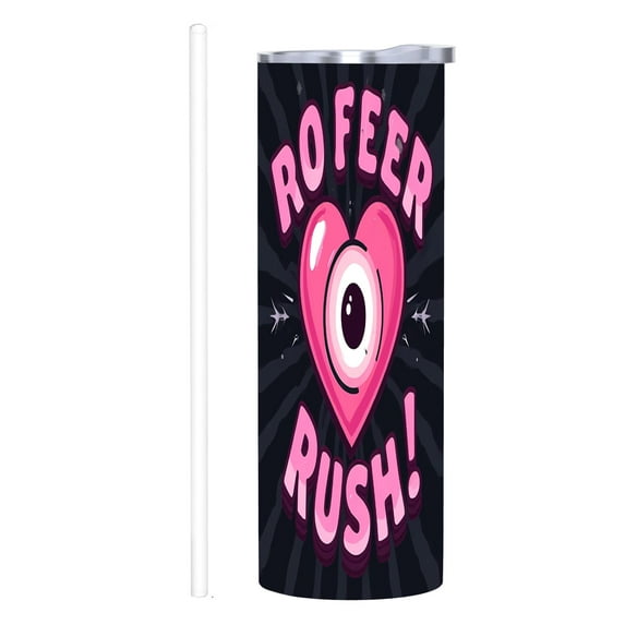 20 oz Stainless Steel Insulated Tumbler - Pink Heart & Eye Design Burst ...