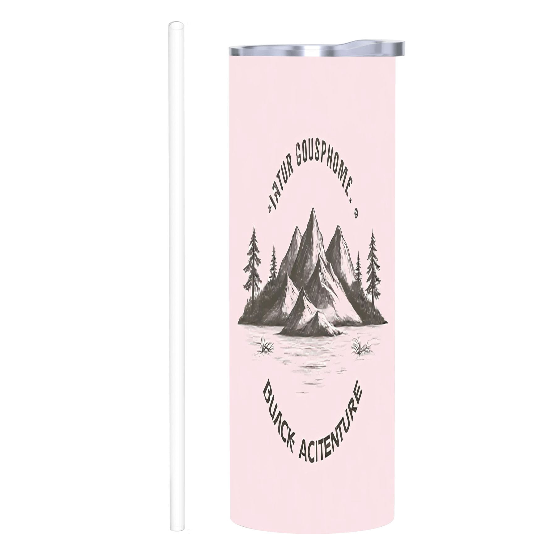 20 oz Stainless Steel Insulated Tumbler - Pink Mountain Tree Design ...