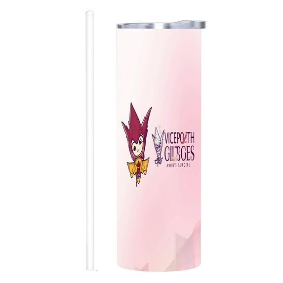 20 oz Stainless Steel Insulated Tumbler - Pink with Cartoon Character ...
