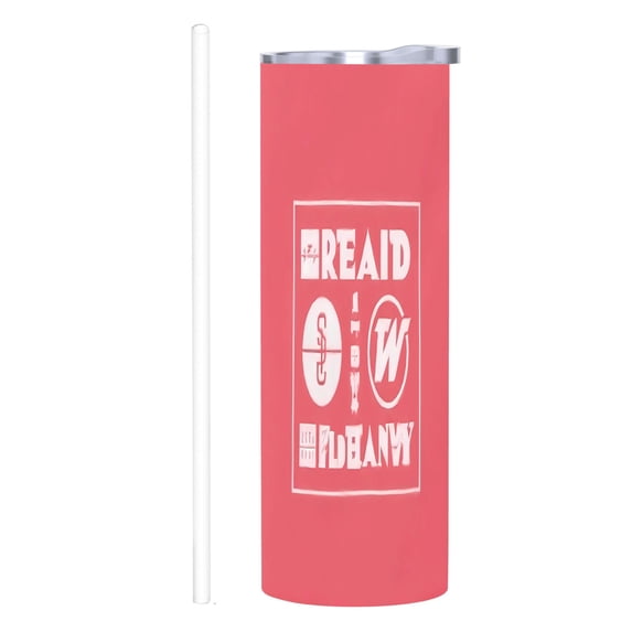 20 oz Stainless Steel Insulated Tumbler - Pink with Stylish White ...