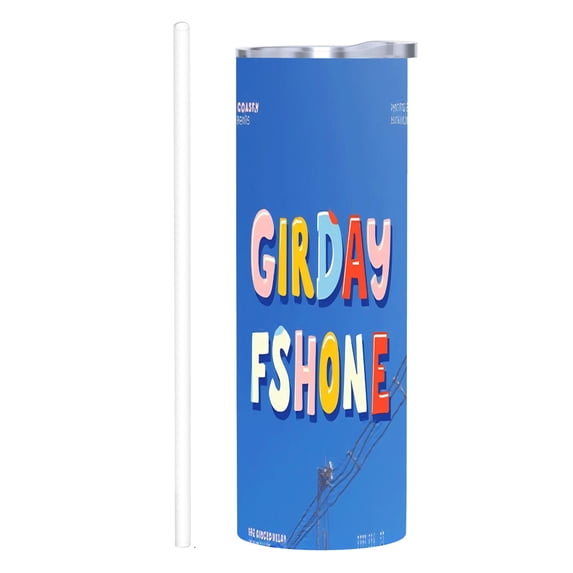 20 oz Stainless Steel Insulated Tumbler - Playful Blue Design with ...