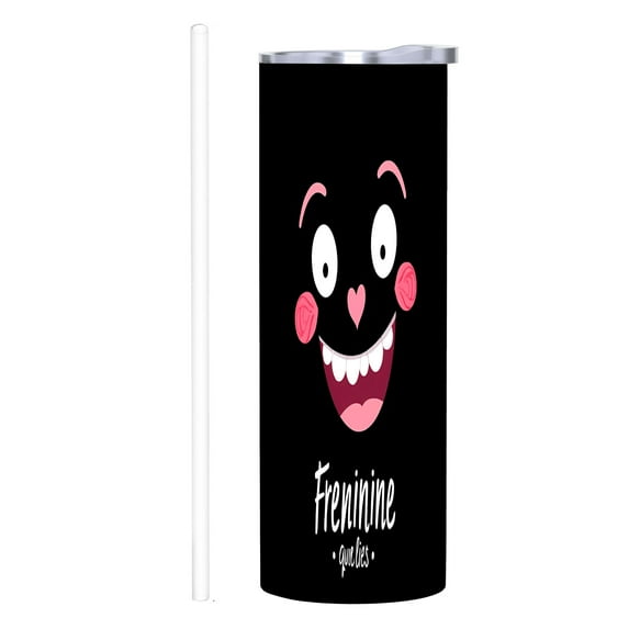 20 oz Stainless Steel Insulated Tumbler - Playful Cartoon Face Design ...