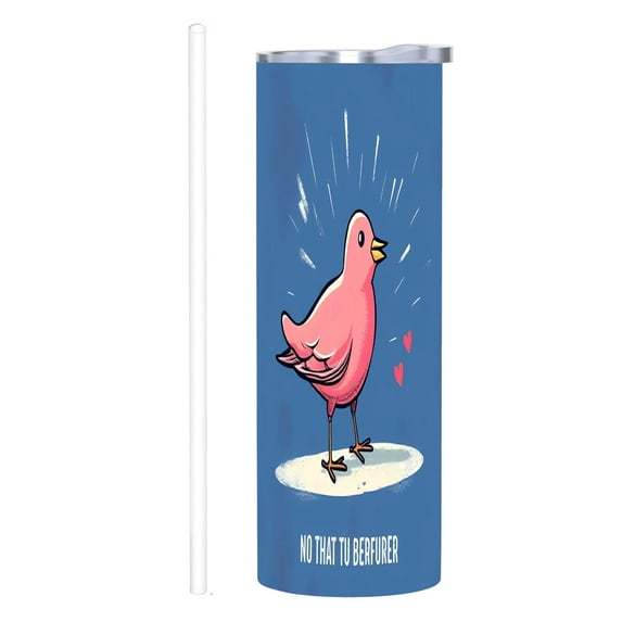 20 oz Stainless Steel Insulated Tumbler - Playful Pink Bird Design with ...