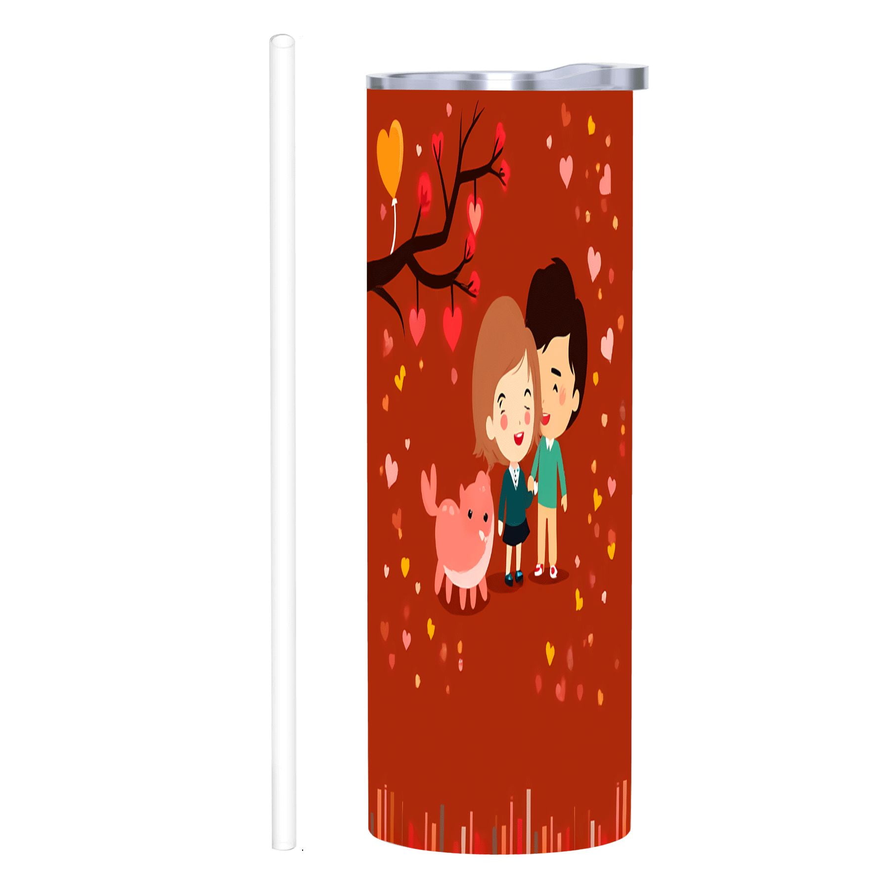 20 oz Stainless Steel Insulated Tumbler - Playful Red Design with ...