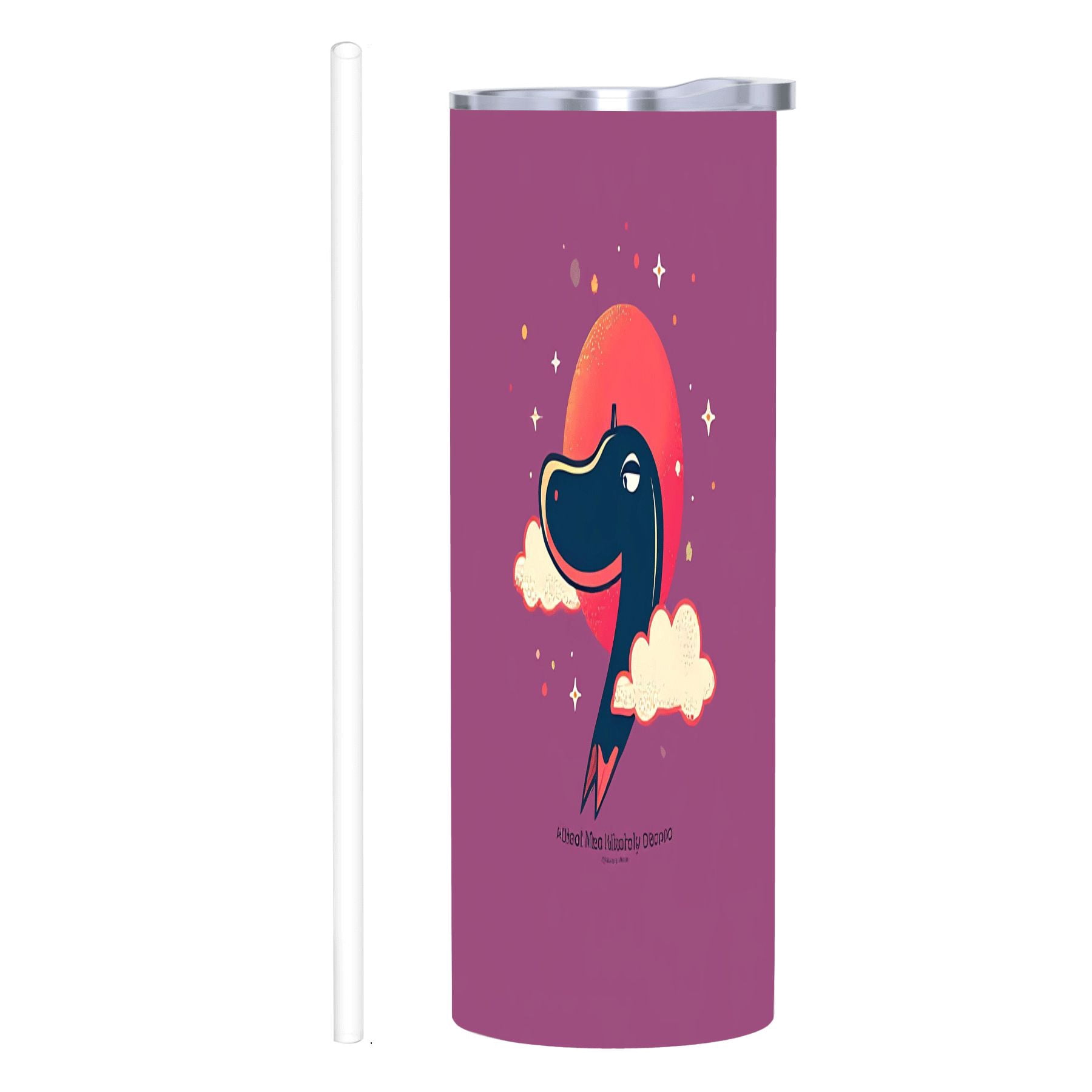 20 oz Stainless Steel Insulated Tumbler - Purple with Cartoon Design ...