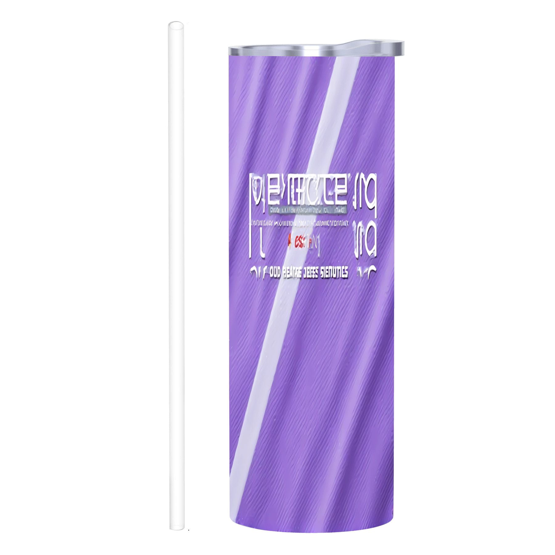 20 oz Stainless Steel Insulated Tumbler - Purple with Diagonal White ...