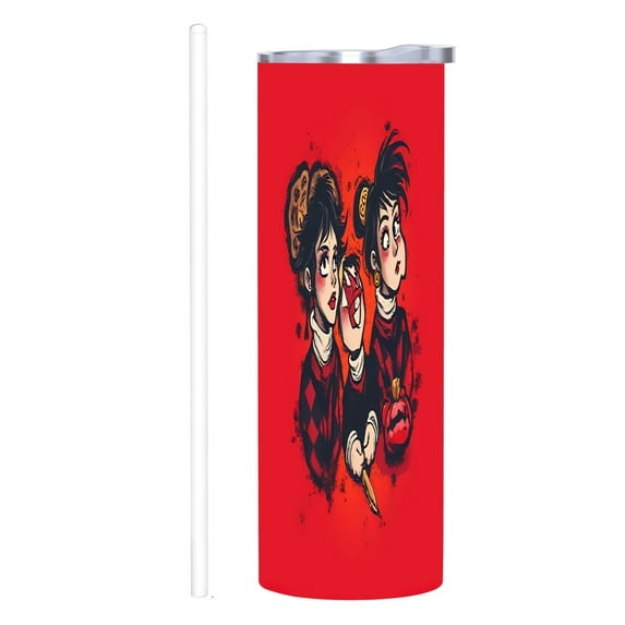 20 oz Stainless Steel Insulated Tumbler - Red & Black Cartoon Design ...