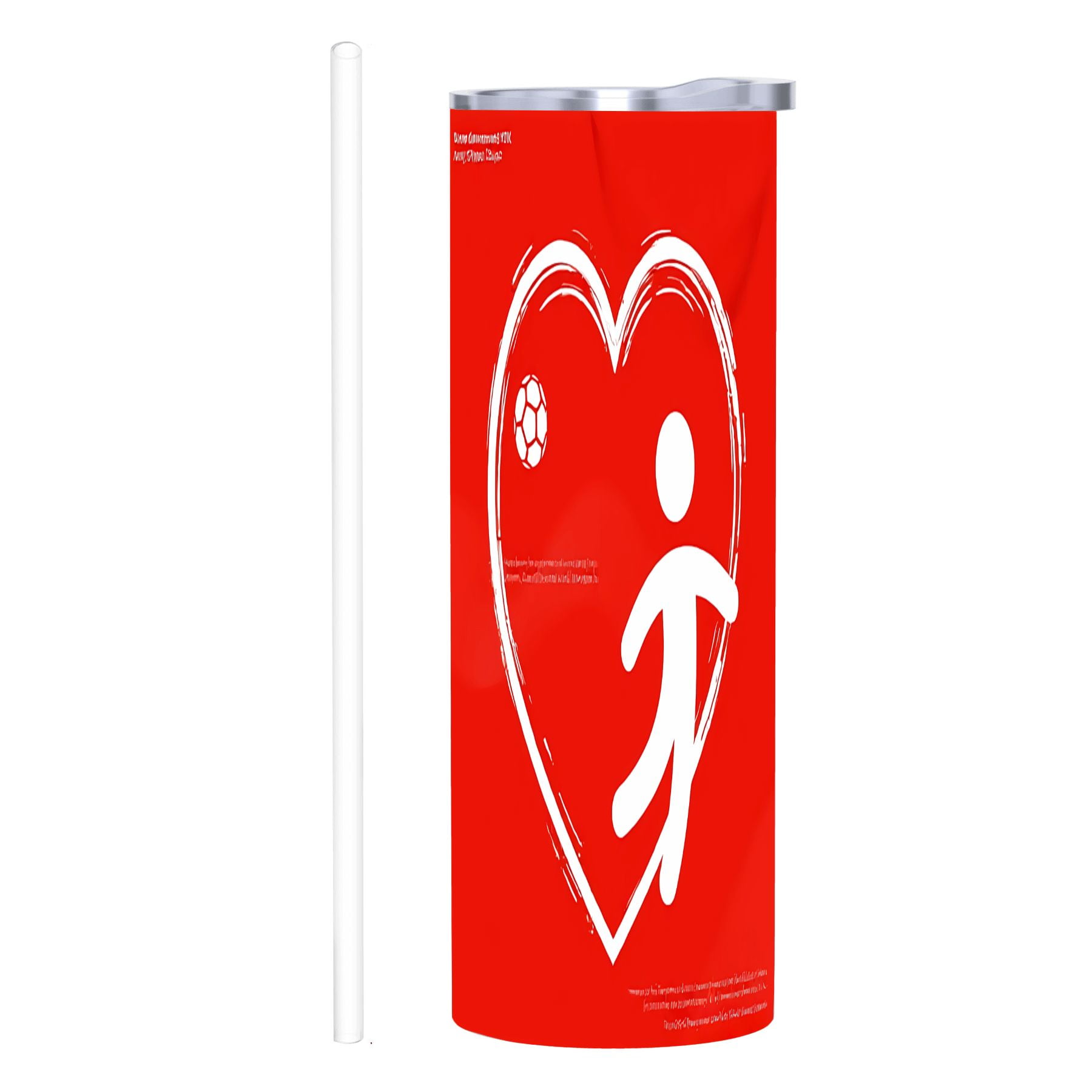 20 oz Stainless Steel Insulated Tumbler - Red Can Design with White ...