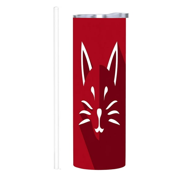 20 oz Stainless Steel Insulated Tumbler - Red Fox Face Design Double ...