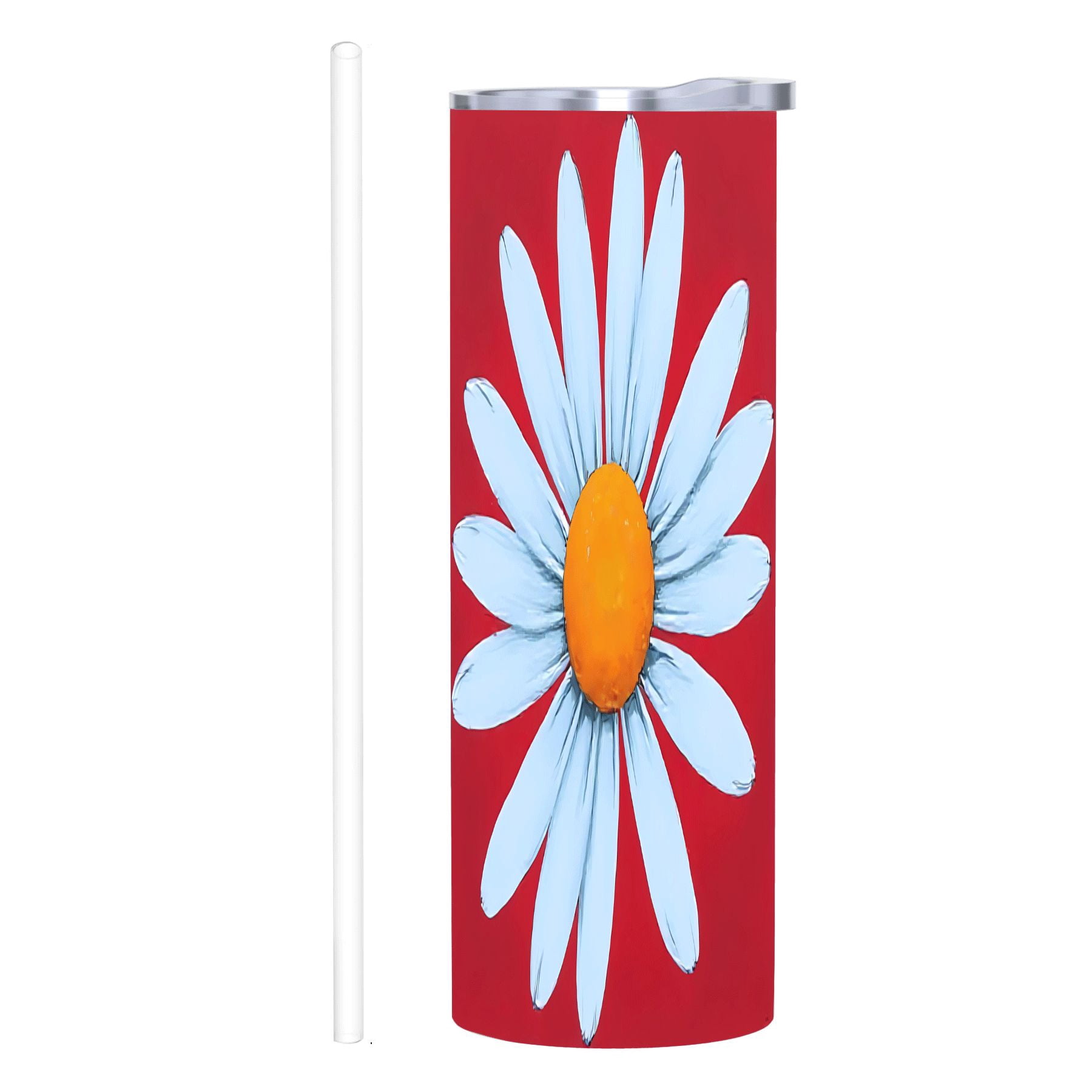 20 oz Stainless Steel Insulated Tumbler - Red with Bold White & Blue ...
