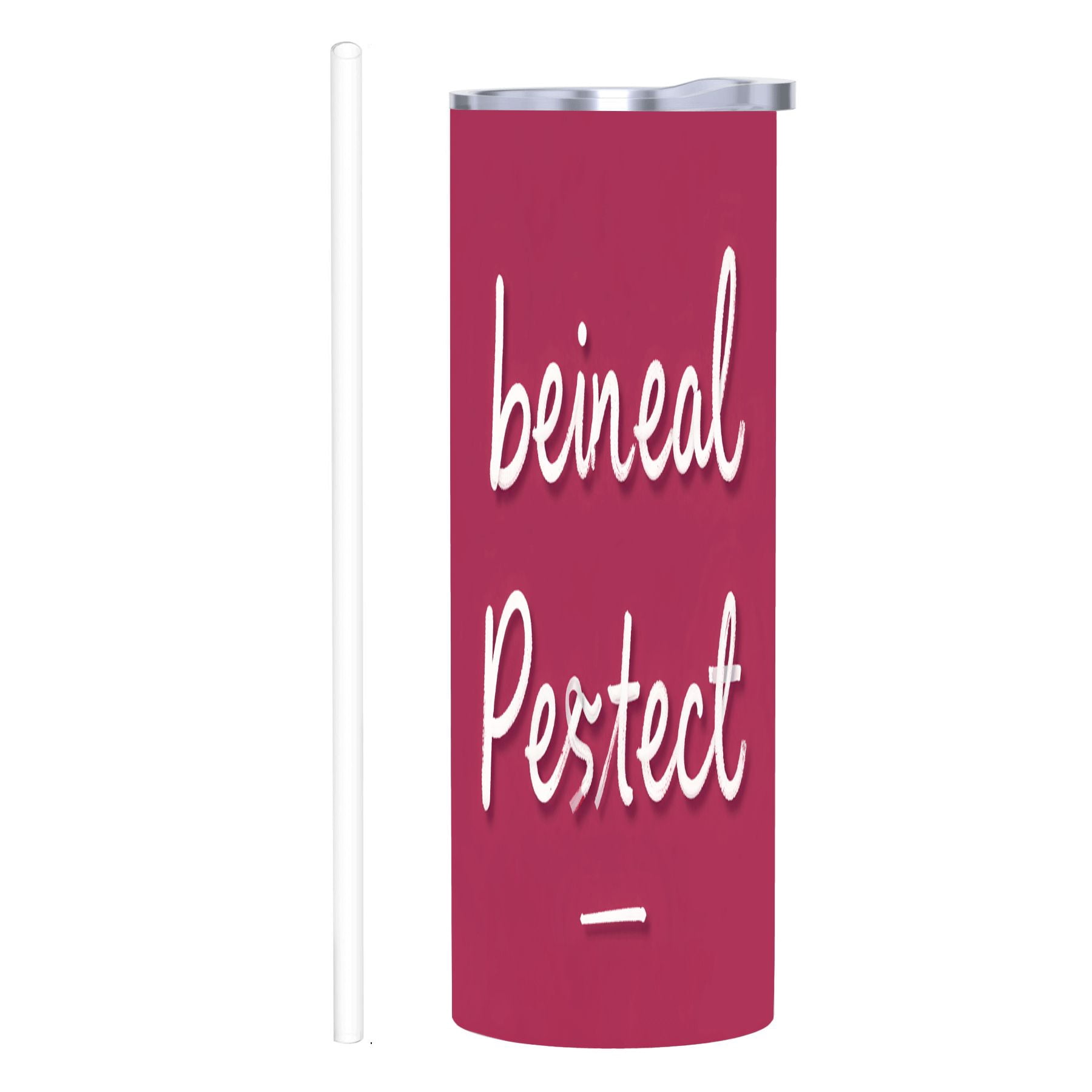 20 oz Stainless Steel Insulated Tumbler - Red with Cursive ' beineal ...
