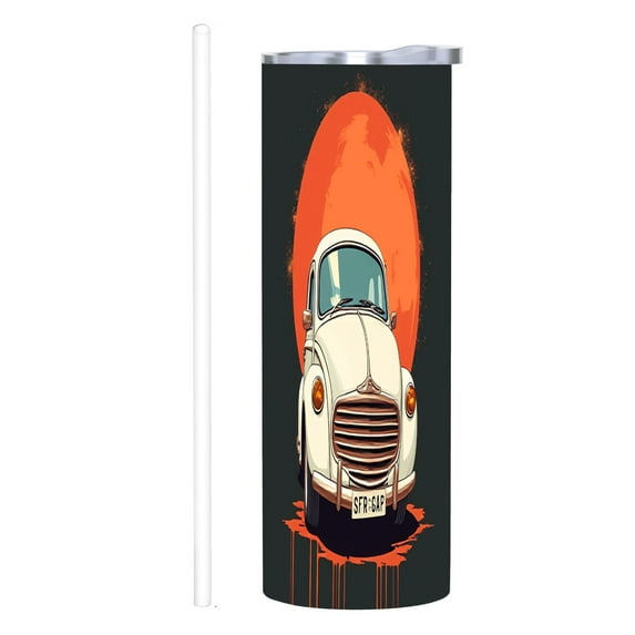 20 oz Stainless Steel Insulated Tumbler - Retro Classic Car Design with ...