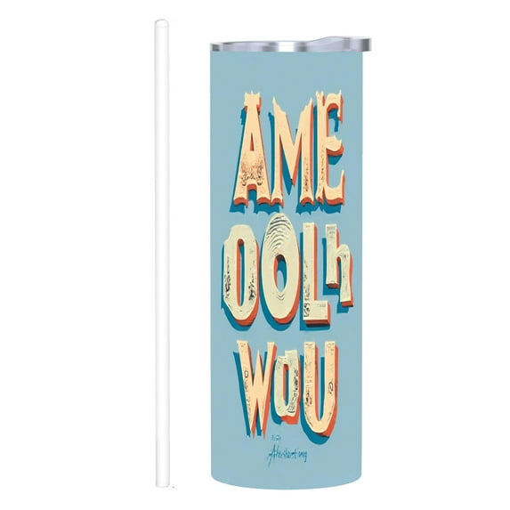 20 oz Stainless Steel Insulated Tumbler - Retro ' DOLL WOU ' Design ...