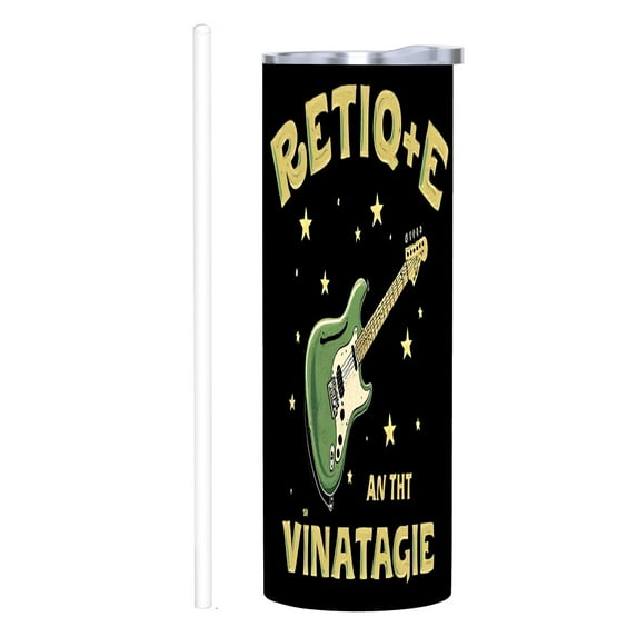 20 oz Stainless Steel Insulated Tumbler - Retro Electric Guitar Design ...