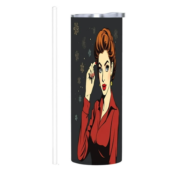 20 oz Stainless Steel Insulated Tumbler - Retro Pop Art Design with ...