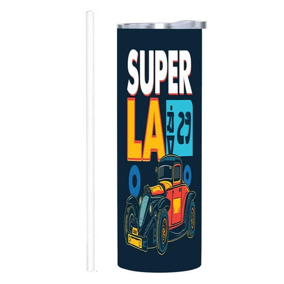 20 oz Stainless Steel Insulated Tumbler - Retro ' SUPER ' Design with ...