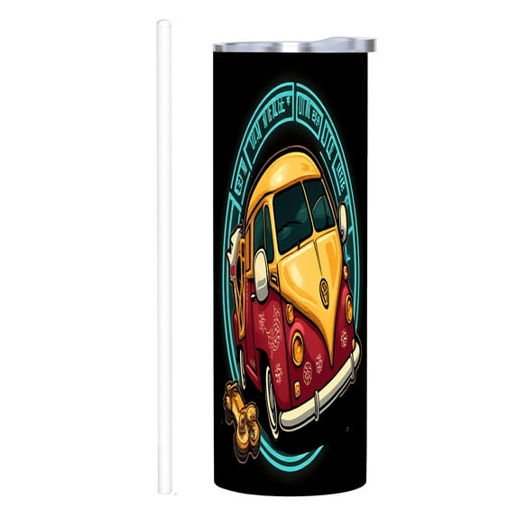 20 oz Stainless Steel Insulated Tumbler - Retro Van Design Circular ...
