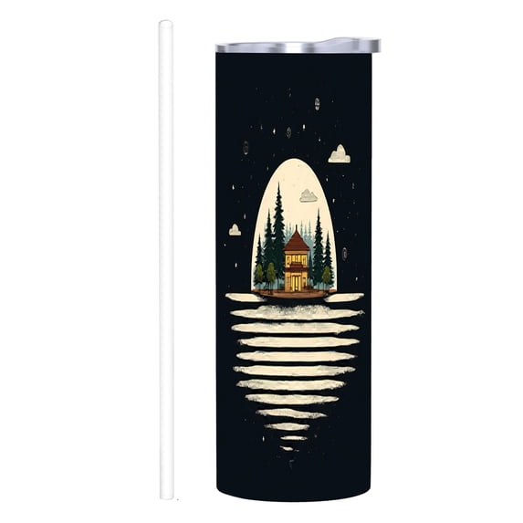 20 oz Stainless Steel Insulated Tumbler - Scenic Moonlit Landscape ...