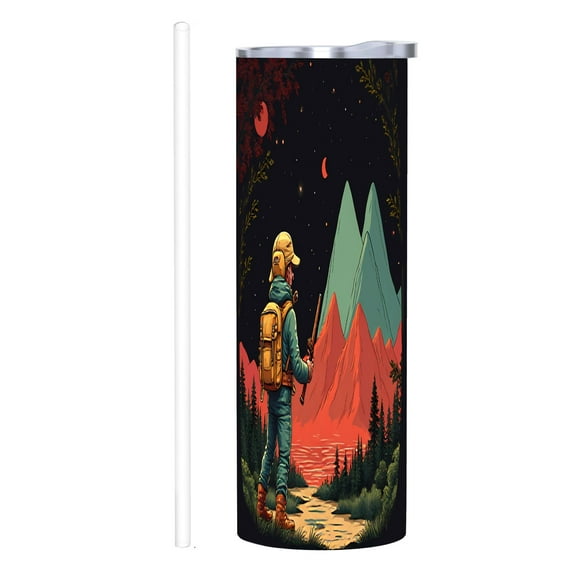 20 oz Stainless Steel Insulated Tumbler - Scenic Mountain & Starry Sky ...