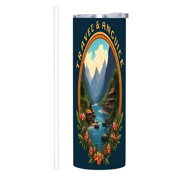 20 oz Stainless Steel Insulated Tumbler - Scenic Mountain Valley Design ...