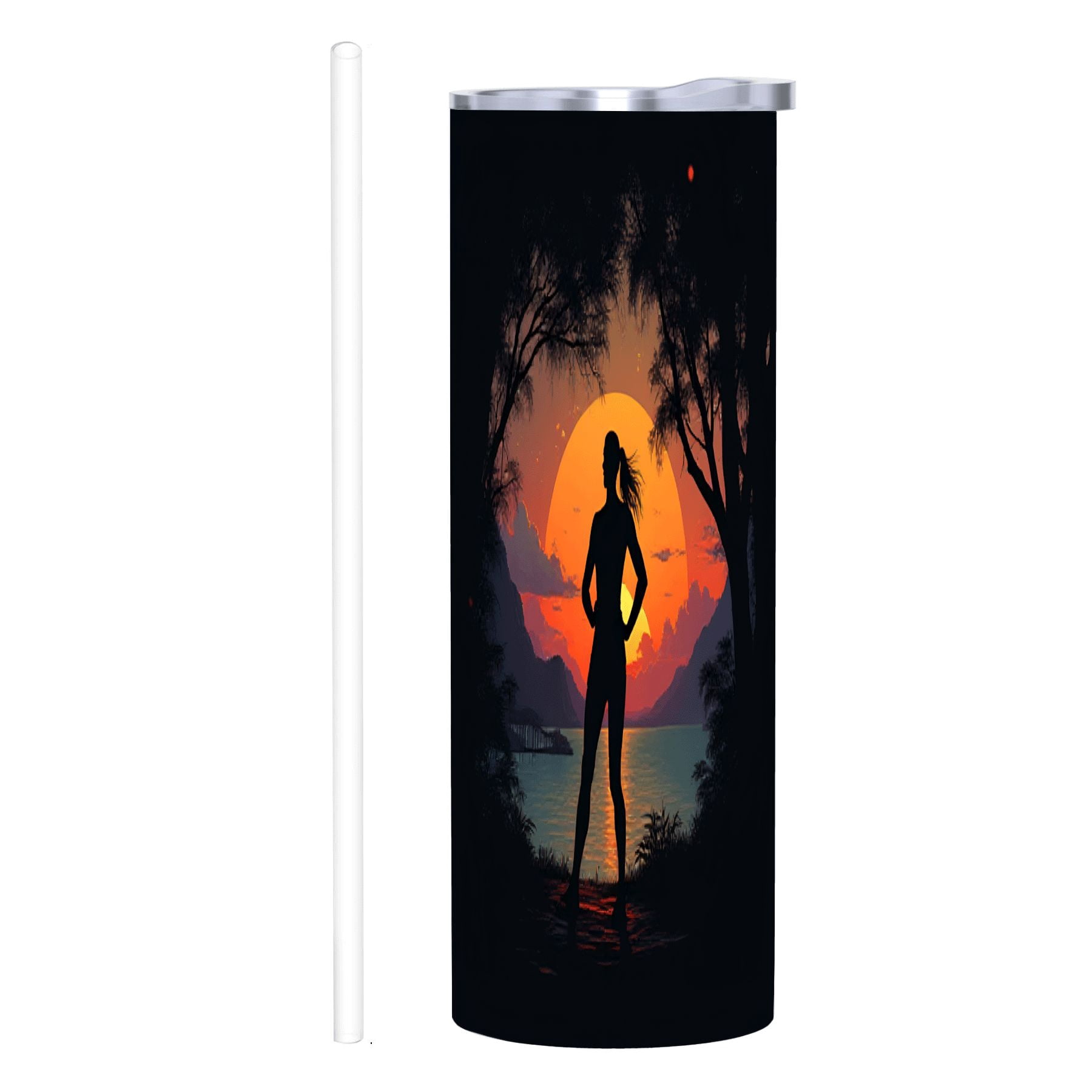 20 oz Stainless Steel Insulated Tumbler - Scenic Sunset Design with ...