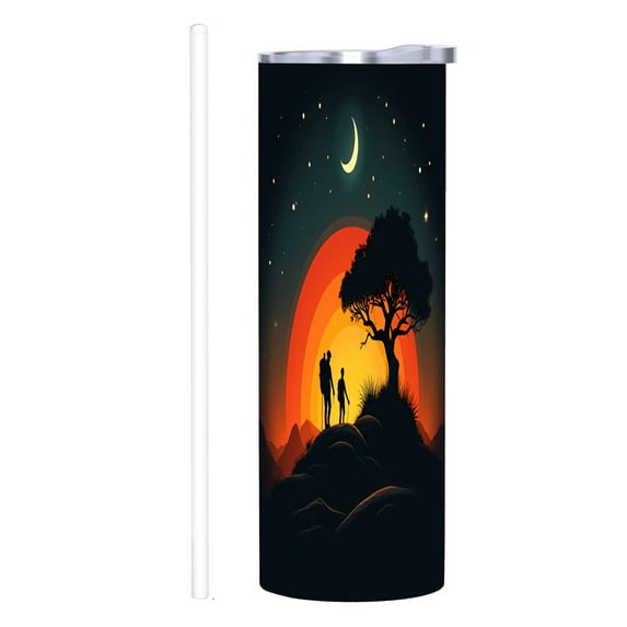 20 oz Stainless Steel Insulated Tumbler - Scenic Sunset Tree Design ...