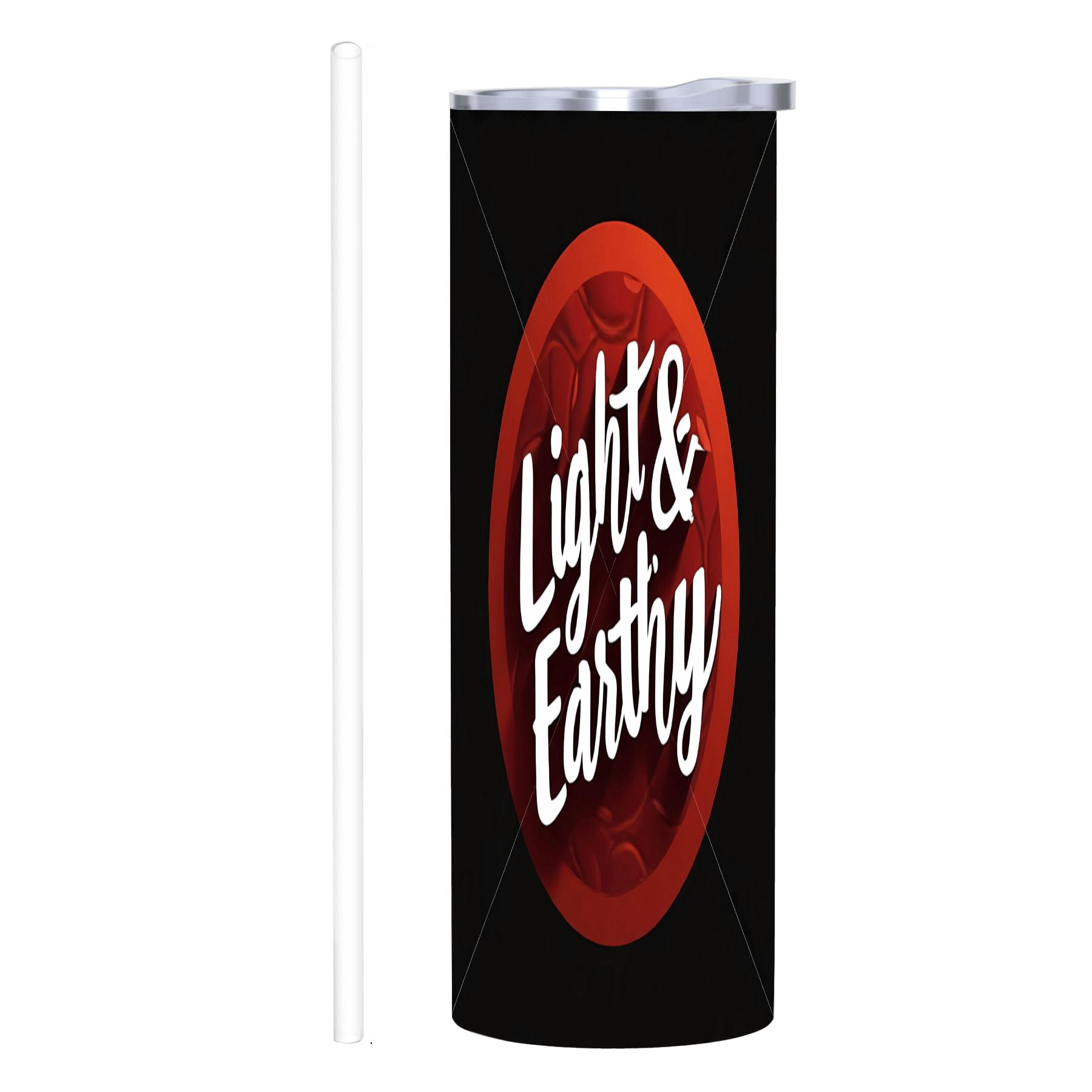 20 oz Stainless Steel Insulated Tumbler with Silver Lid & Straw ...