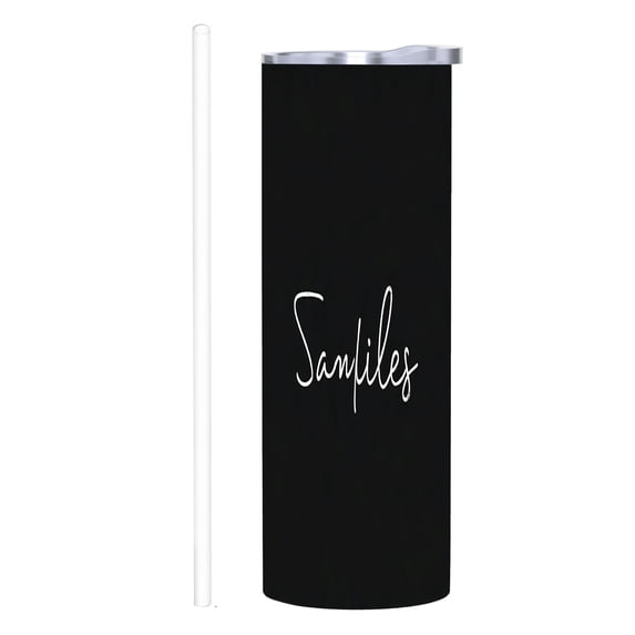 20 oz Stainless Steel Insulated Tumbler - Sleek Black with Silver Lid ...
