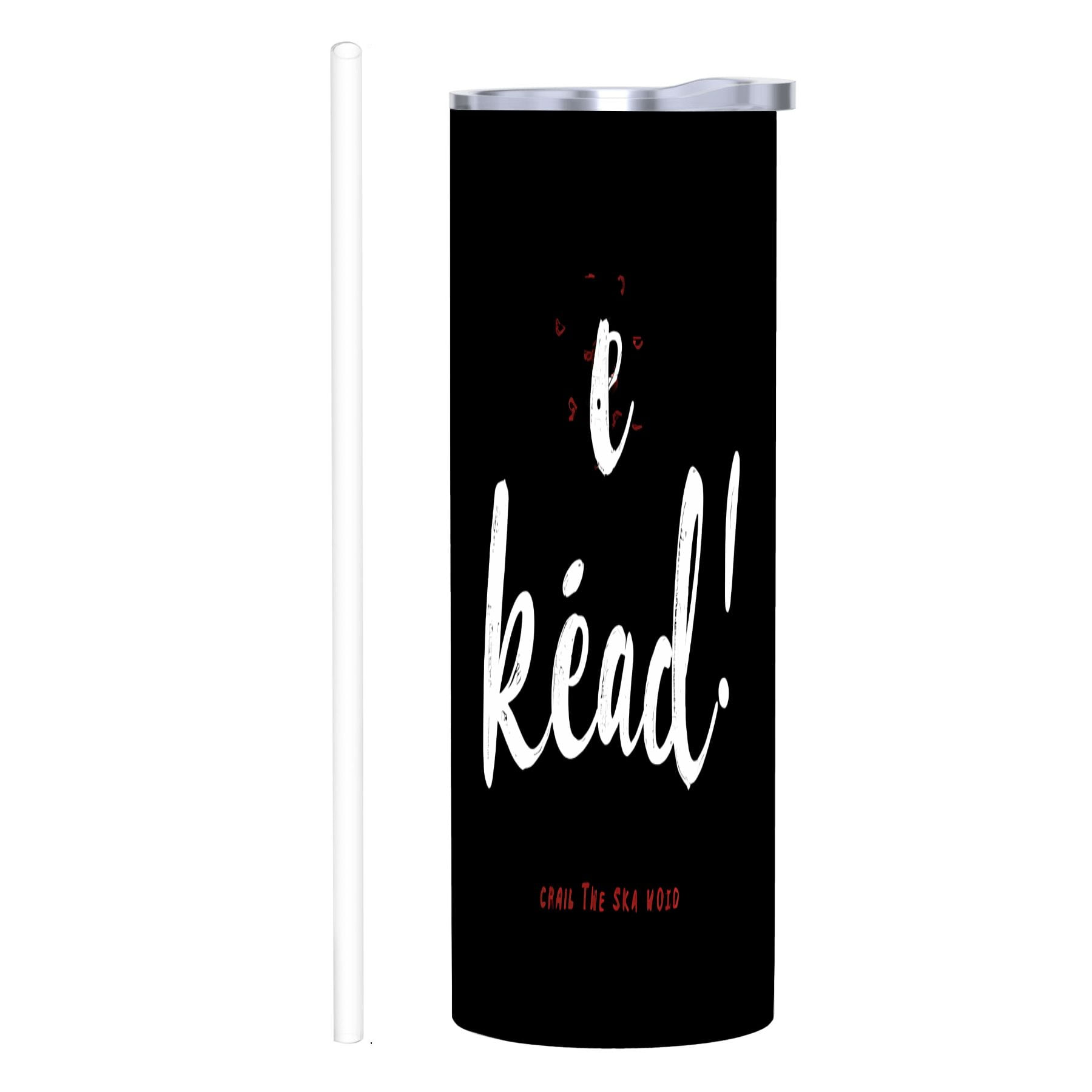 20 oz Stainless Steel Insulated Tumbler - Sleek Black with White ...