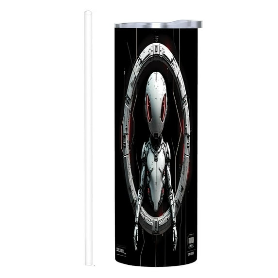 20 oz Stainless Steel Insulated Tumbler - Sleek Robot Design with ...