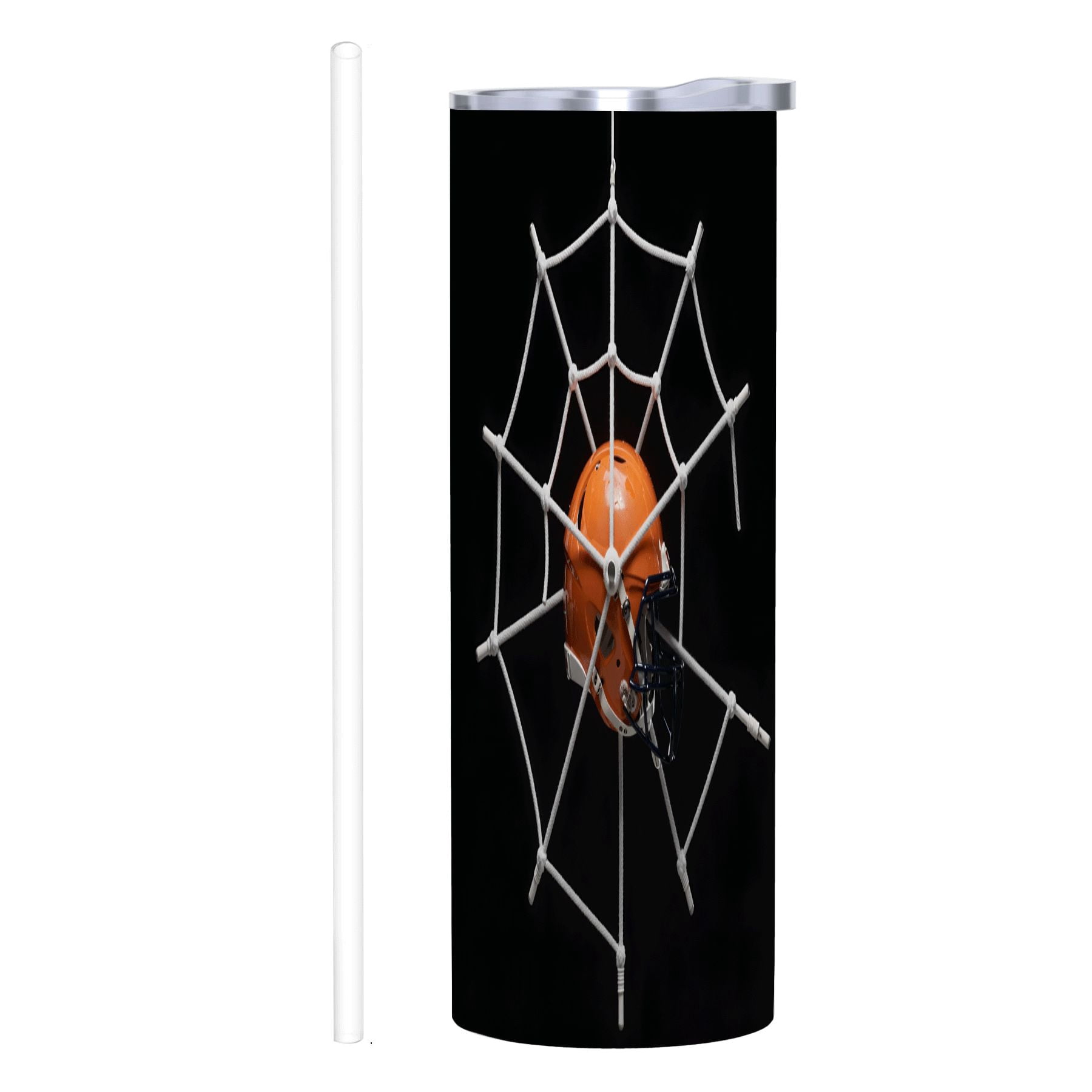 20 oz Stainless Steel Insulated Tumbler - Spider Web Design with Orange ...