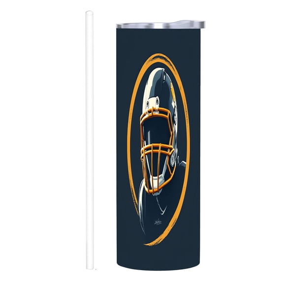 20 oz Stainless Steel Insulated Tumbler - Sporty Dark Blue with Orange ...