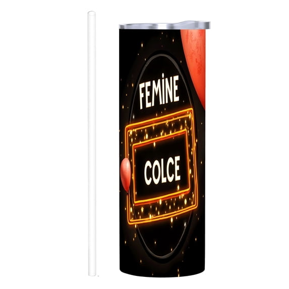 20 oz Stainless Steel Insulated Tumbler - Starry Night Design with Neon ...