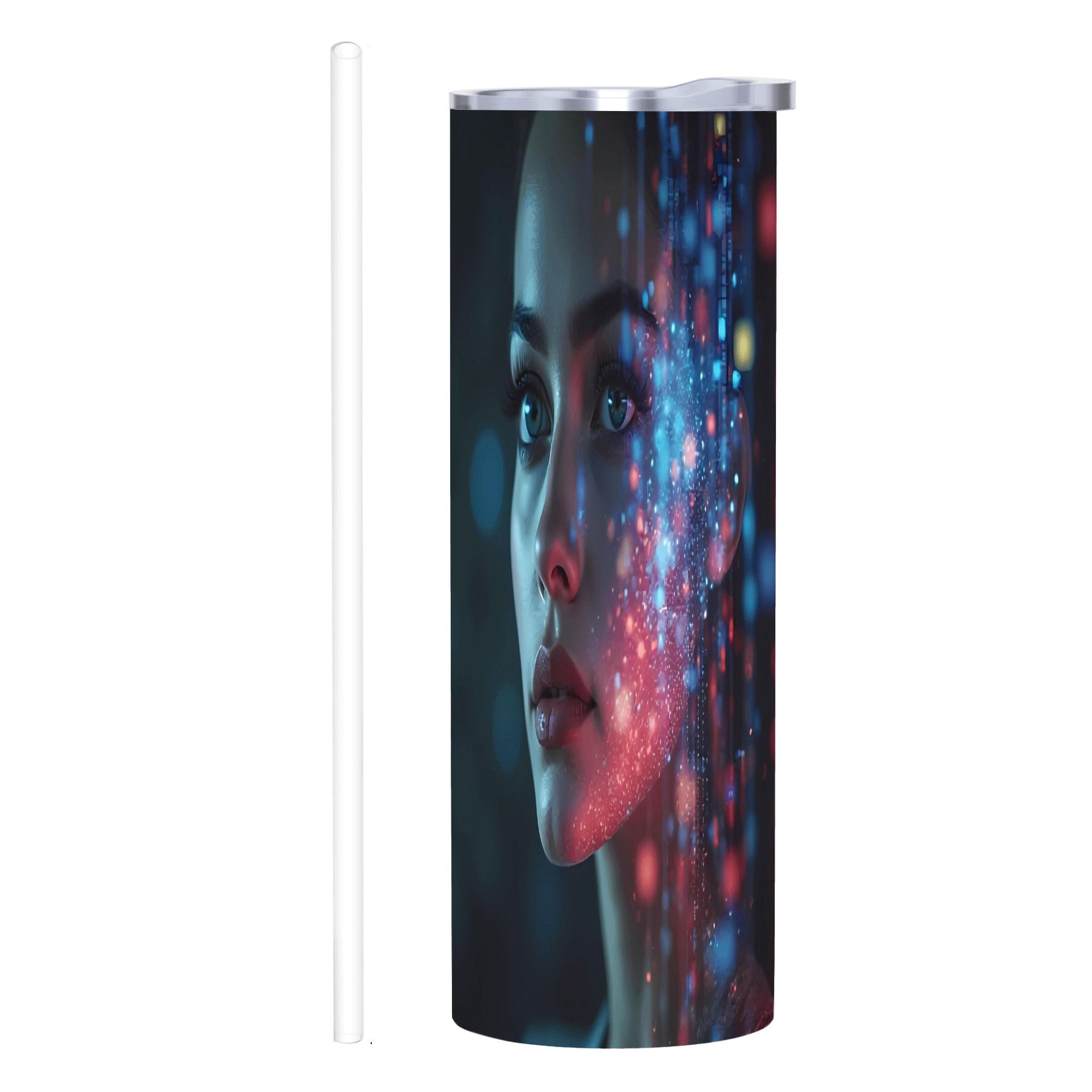 20 oz Stainless Steel Insulated Tumbler - Stunning Digital Art of Woman ...