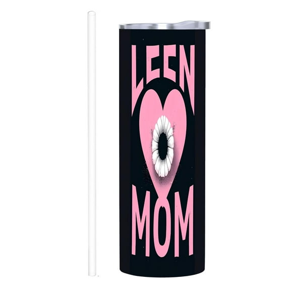20 oz Stainless Steel Insulated Tumbler - Stylish Black & Pink ' MOM ...