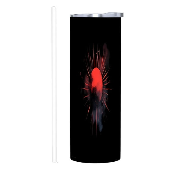 20 oz Stainless Steel Insulated Tumbler - Stylish Black & Red Design ...