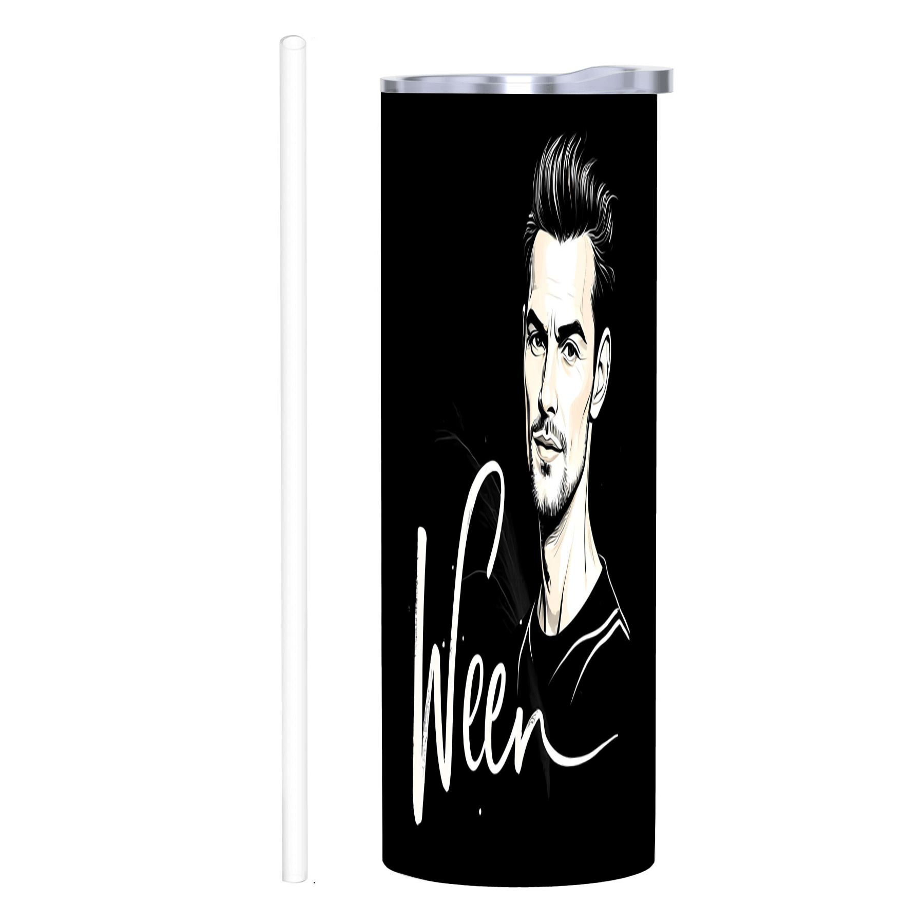 20 oz Stainless Steel Insulated Tumbler - Stylish Black & White Design ...