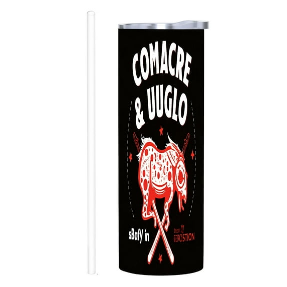 20 oz Stainless Steel Insulated Tumbler - Stylish Black & White Design ...